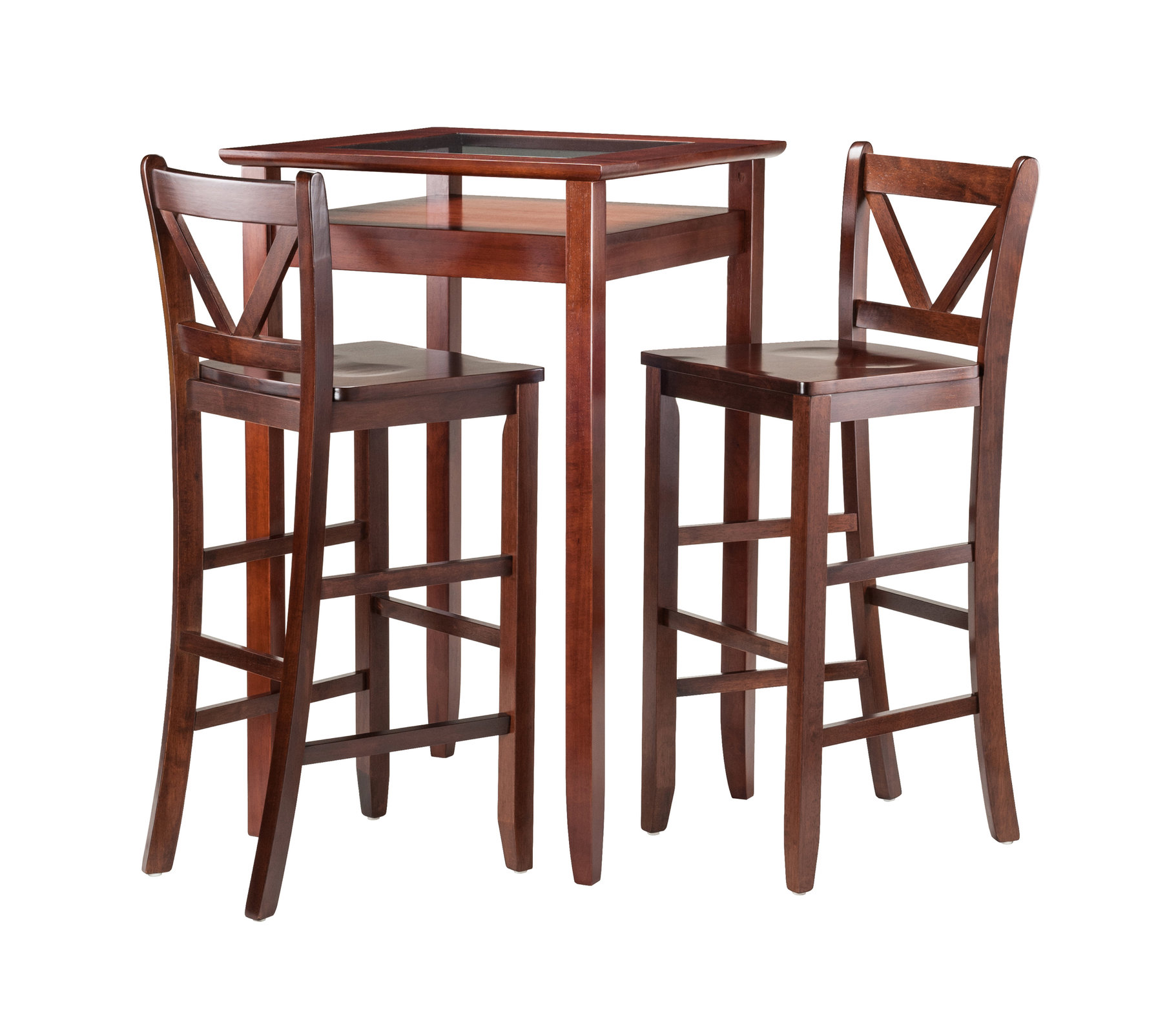 Halo 3-Piece Pub Table Set With 2 V-Back Stools - Transitional - Indoor ...