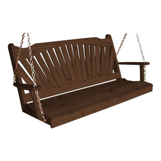 Pine Fanback Porch Swing, 6 Foot - Transitional - Porch Swings - by ...