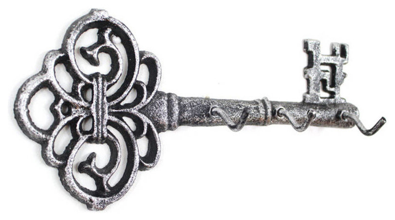 Rustic Silver Cast Iron Vintage Key Wall Mounted Key Hooks 11 ...