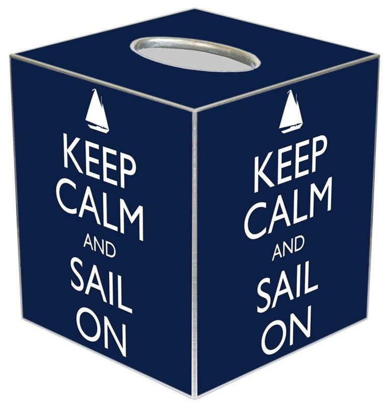 TB7999-Keep Calm And Sail On Tissue Box Cover - Contemporary - Tissue ...