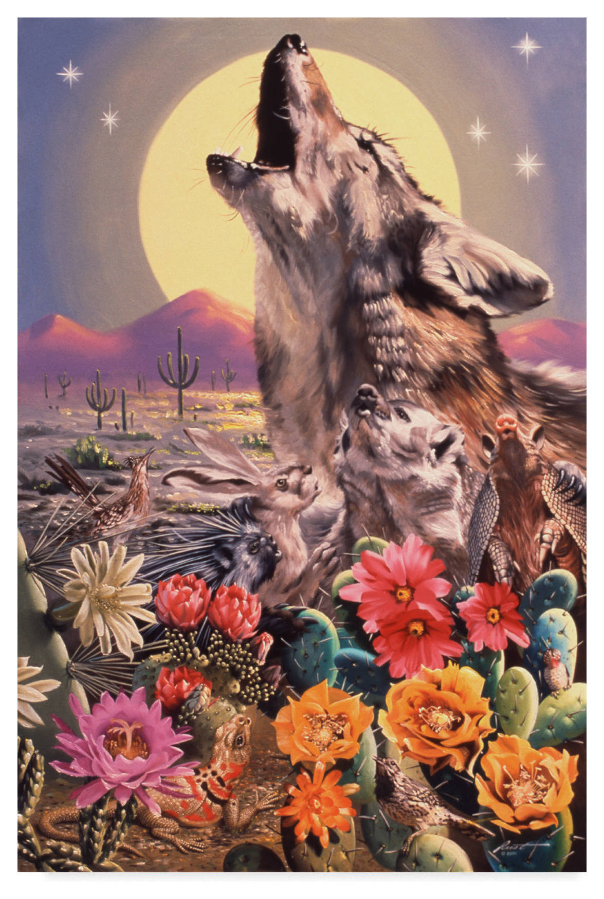 "Coyote" by D. Rusty Rust, Canvas Art, 12"x19" - Rustic - Prints And ...