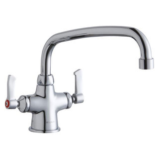 Elkay 10" Double Handle Deck Mount Commercial Faucet in Chrome ...