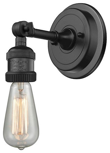 Innovations Bare Bulb 1-Light Sconce, Matte Black - Industrial - Wall ...