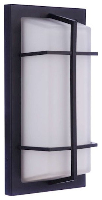 Craftmade Outdoor Large Rectangular Bulkhead, Text Black/Frost - Beach ...