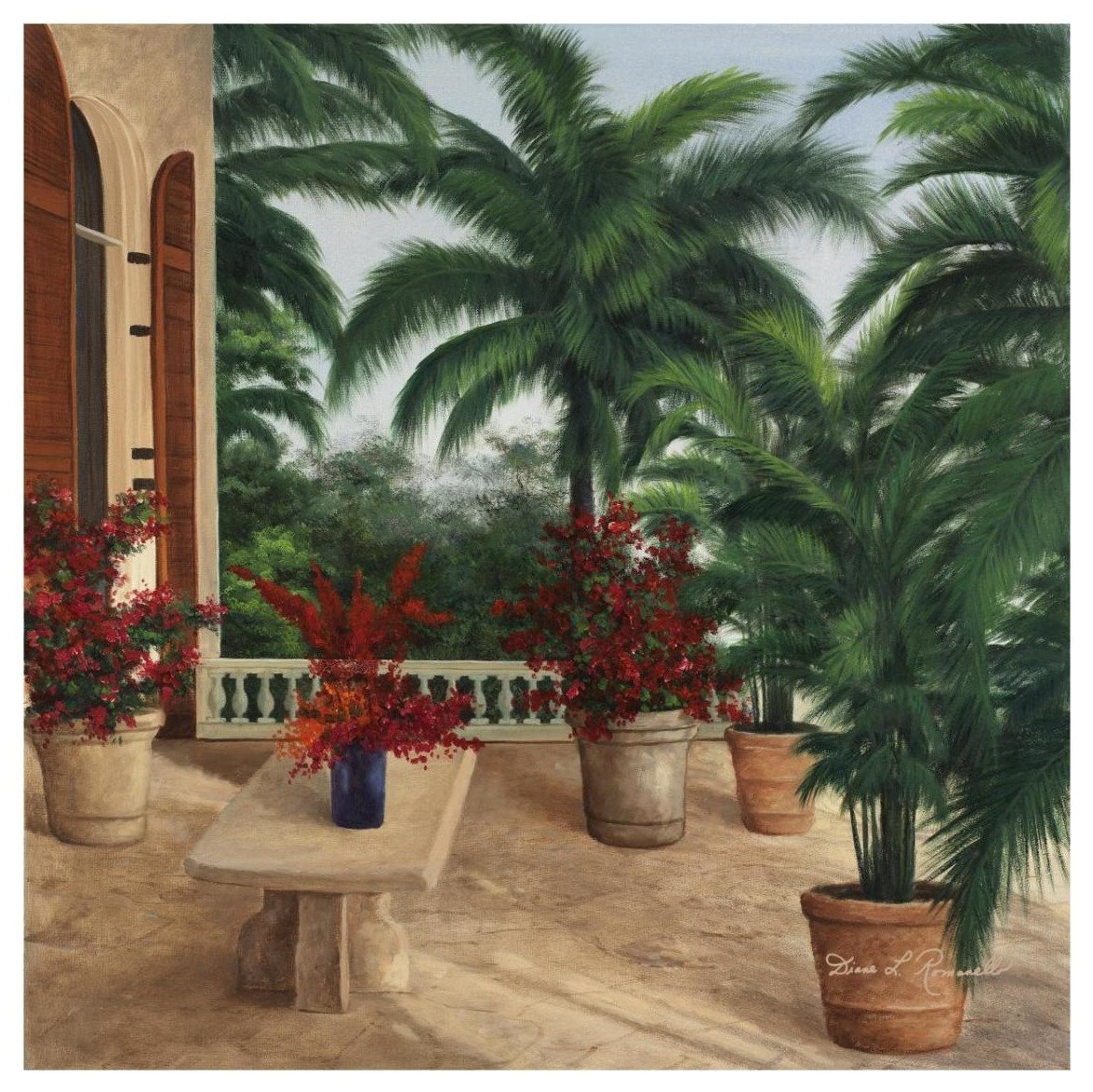"Tuscan Patio" Digital Paper Print by Diane Romanello, 20"x20", 32"x32 ...