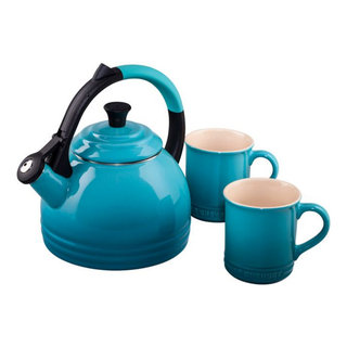 Le Creuset Peruh Kettle & Mug Set, 1.7 Quart, Caribbean - Kettles - by ...