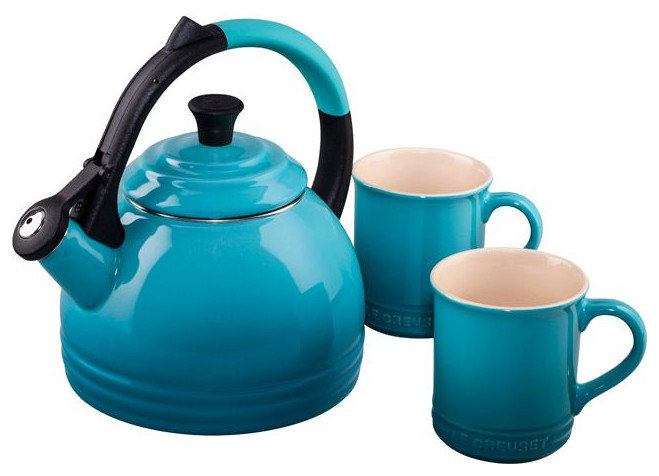 Le Creuset Peruh Kettle & Mug Set, 1.7 Quart, Caribbean - Kettles - by ...