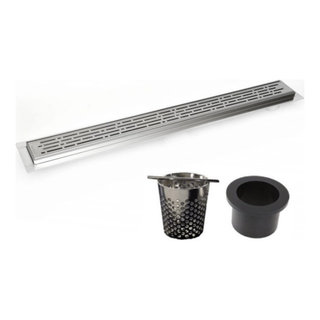 Side Outlet Linear Shower Drain, Serene Drains, 30", Broken Lane ...