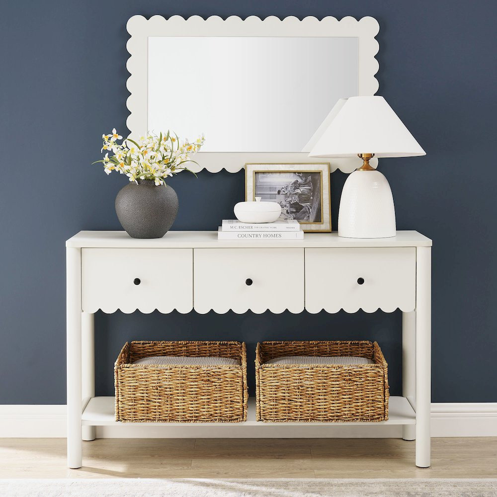 Emmeline 3-Drawer Scalloped Console Table - Transitional - Daybeds - by ...
