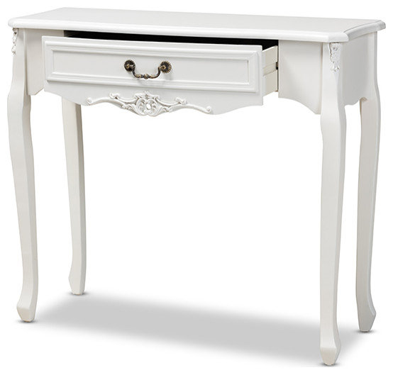 Traditional French Country Provincial White-Finished 1-Drawer Wood ...