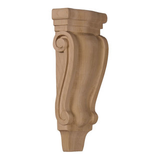 Small Fig Leaf Corbel, Maple, 2 5/8"Wx3 3/4"Dx6 5/8"H, 4-Pack, 4 3/4 ...