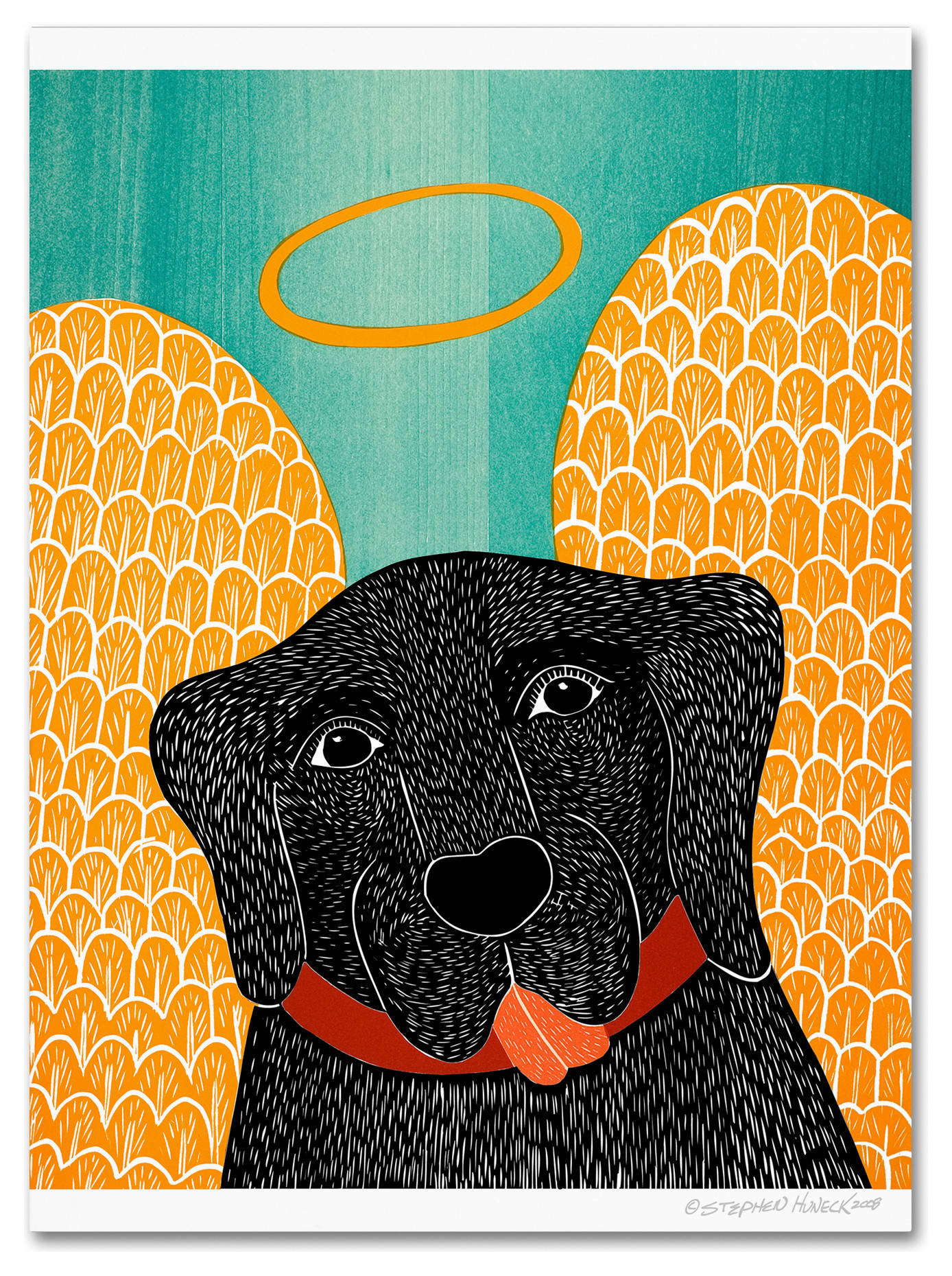 Stephen Huneck 'Angel Dog Black' Canvas Art, 24"x 18" - Contemporary ...