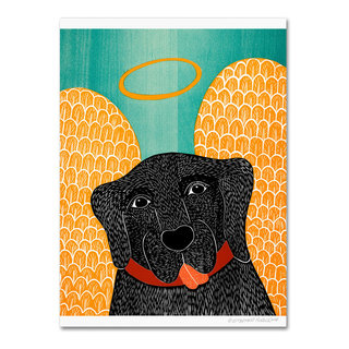Stephen Huneck 'Angel Dog Black' Canvas Art, 24"x 18" - Contemporary ...