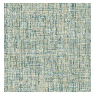 Rattan Teal Woven Wallpaper, Sample - Contemporary - Wallpaper - by ...