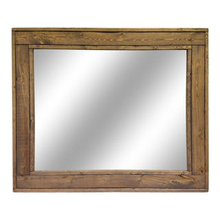 Herringbone Stained Vanity Mirror, 42"x30" - Rustic - Wall Mirrors - by ...