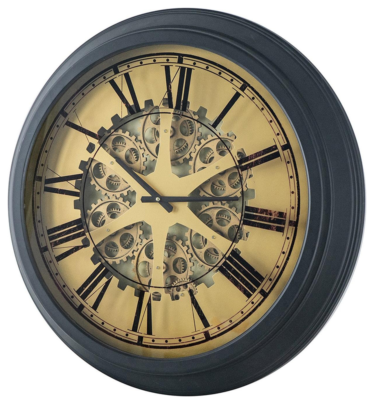 Black and Copper Exposed Gears Round Wall Clock - Traditional - Wall ...