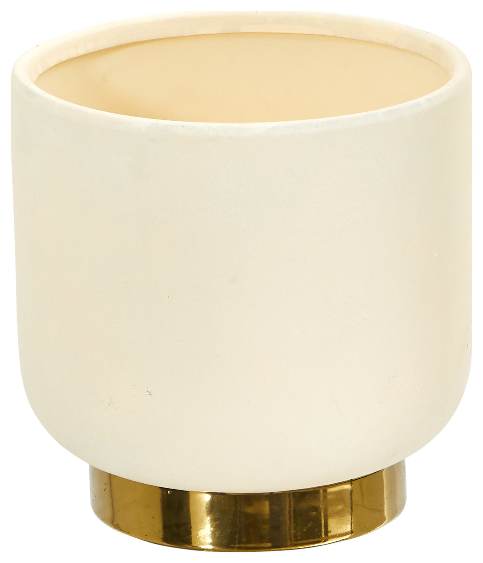 8" Elegance Ceramic Planter With Gold Accents - Contemporary - Indoor ...