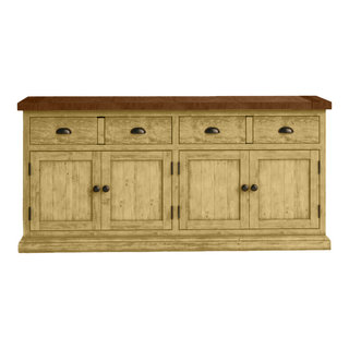 70" Rustic Two Tone Sideboard Buffet - Farmhouse - Buffets And ...