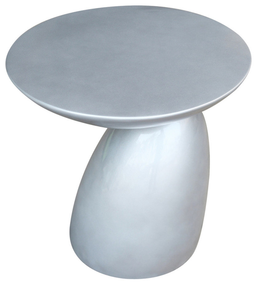 Modern Classics Oval End Side Table, Silver, 20"H x 23"W x 23"D ...