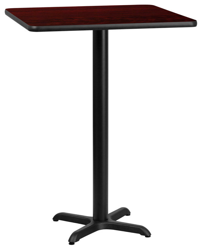 24'' Square Mahogany Laminate Table Top with 22'' x 22'' Bar Height ...