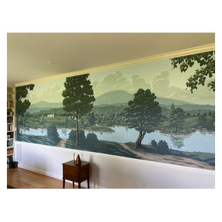 Colonial Themed Murals throughout a music room/library - Victorian ...