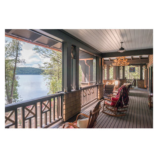 Screened Porch Interior Overlooking the Lake - Rustic - Verandah - New ...