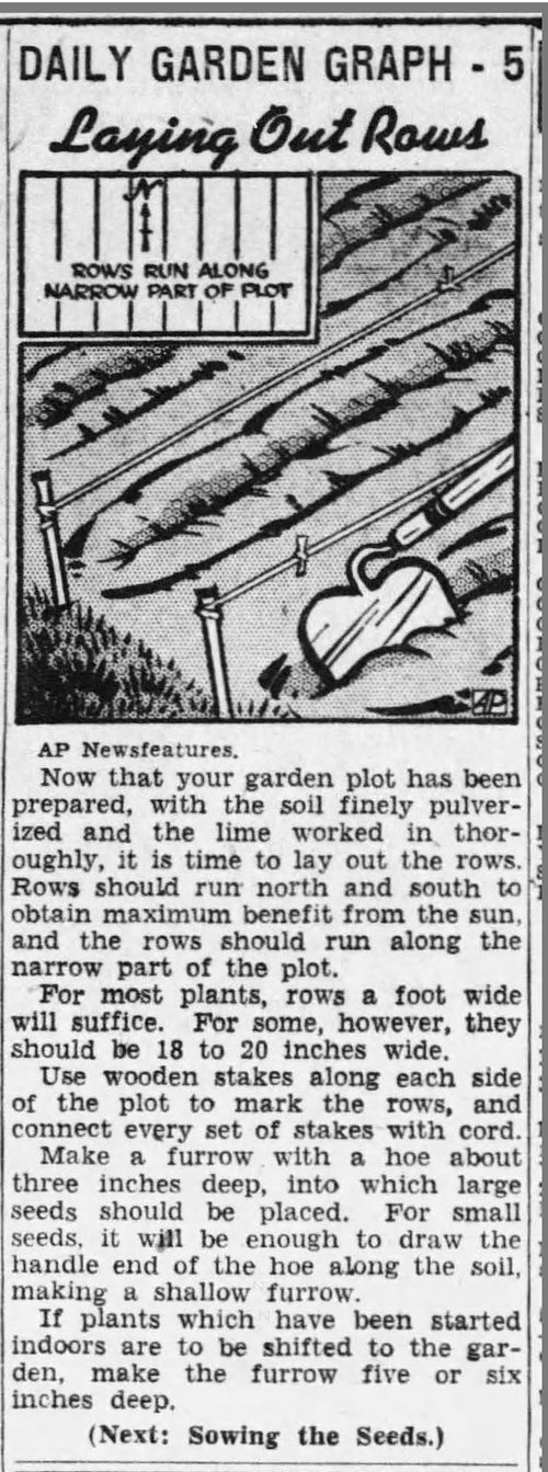 daily garden graph 1945 basic info for starting a vegetable garden