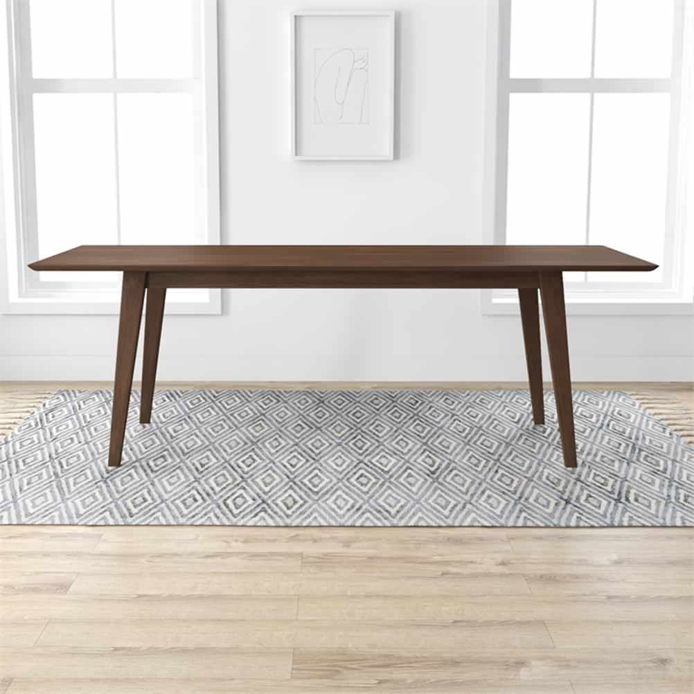 Verona Modern Furniture Style Solid Wood Walnut 86" Rectangular Dining ...