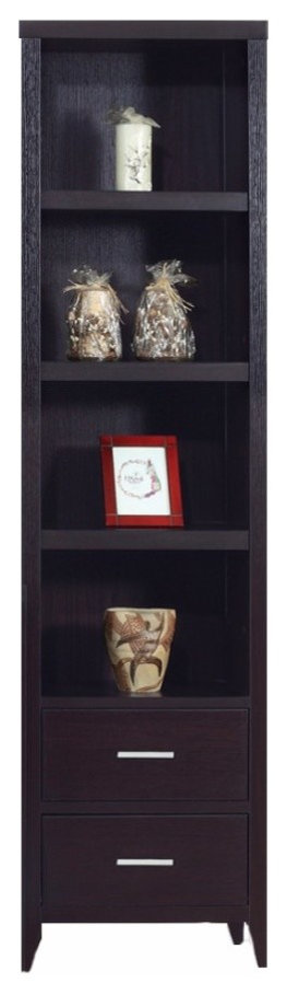 Benzara BM148734 Well- Designed Media Tower with Display Shelves, Dark ...