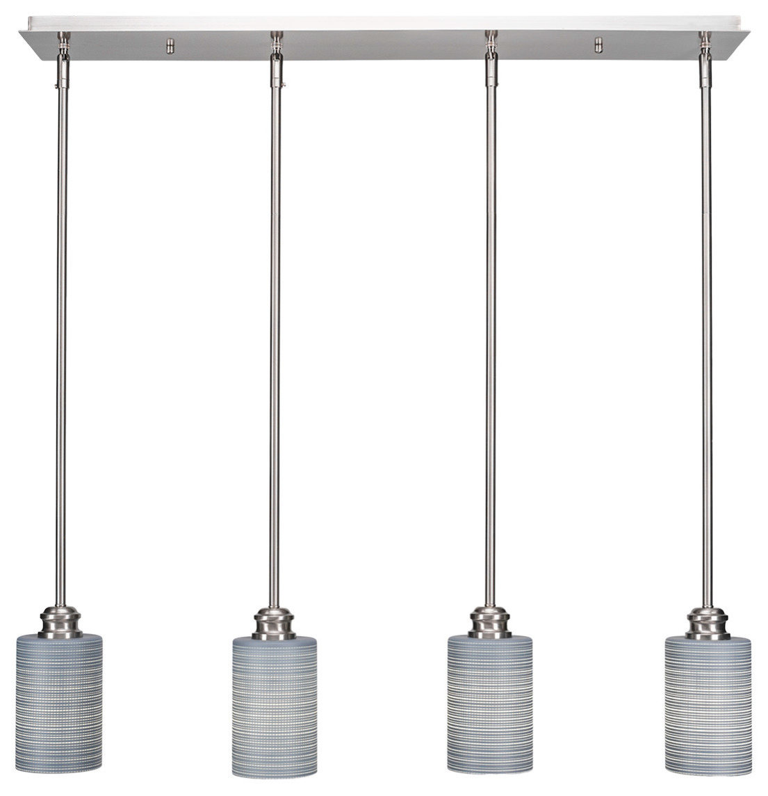 Edge 4-Light Linear Pendalier, Brushed Nickel/Gray Matrix - Industrial ...
