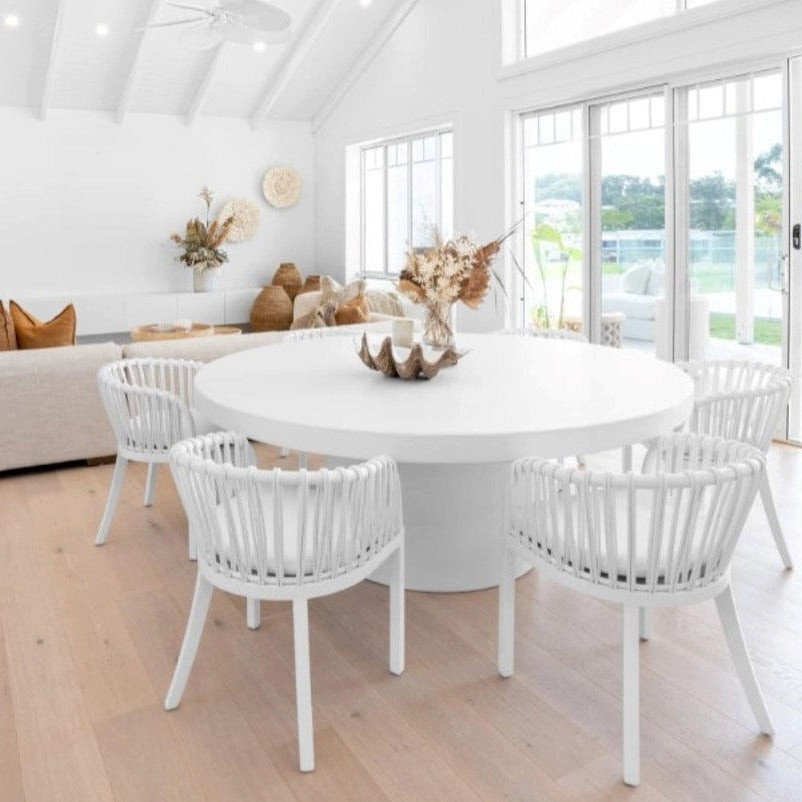 Binah Outdoor Dining Chair White - Tropical - Outdoor Dining Chairs ...