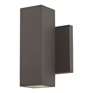 LED Outside Wall Light Cylinder Up, Down 2700K, Square, Bronze ...