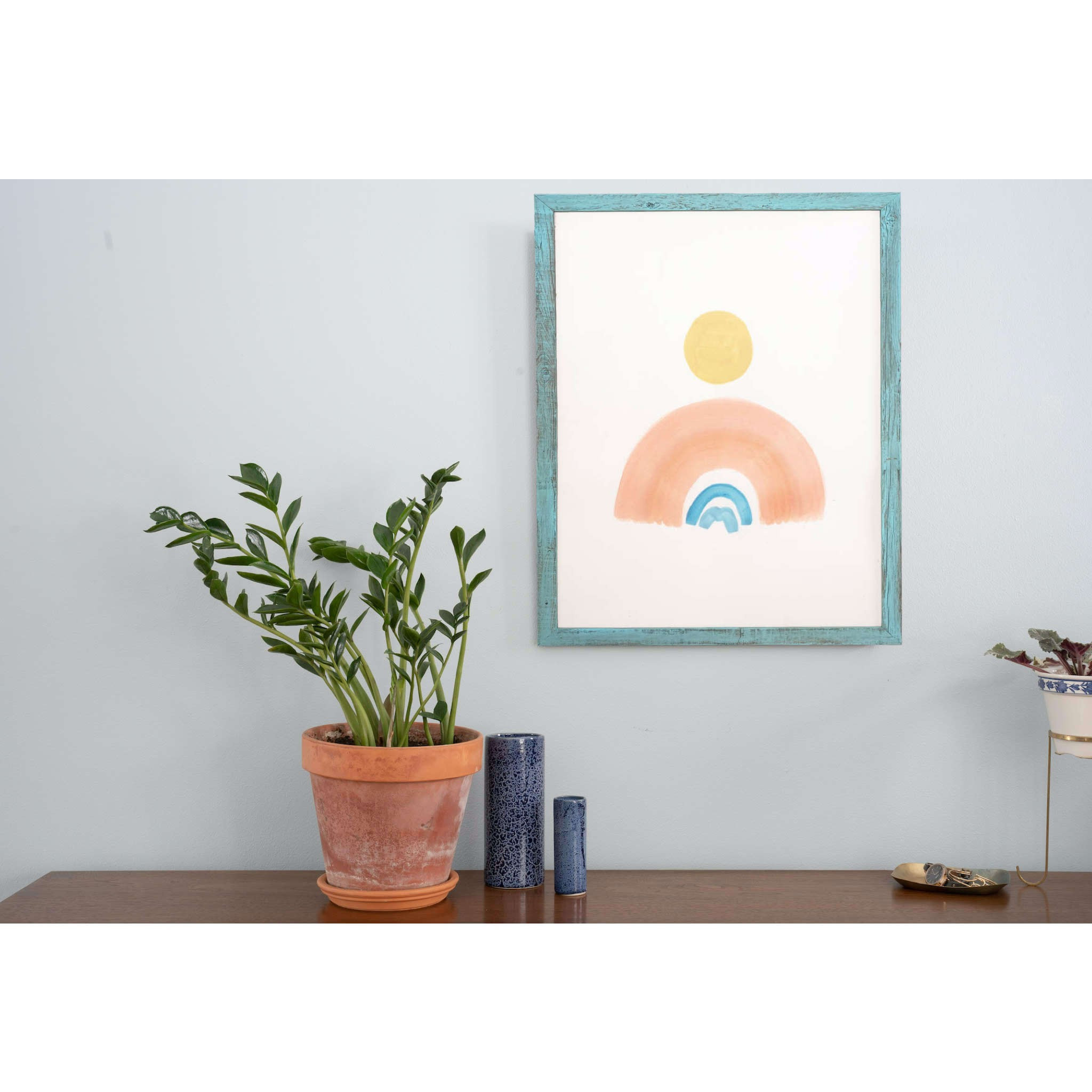 16" X 20" Rustic Farmhouse Light Aqua Blue Wood Frame - Farmhouse ...