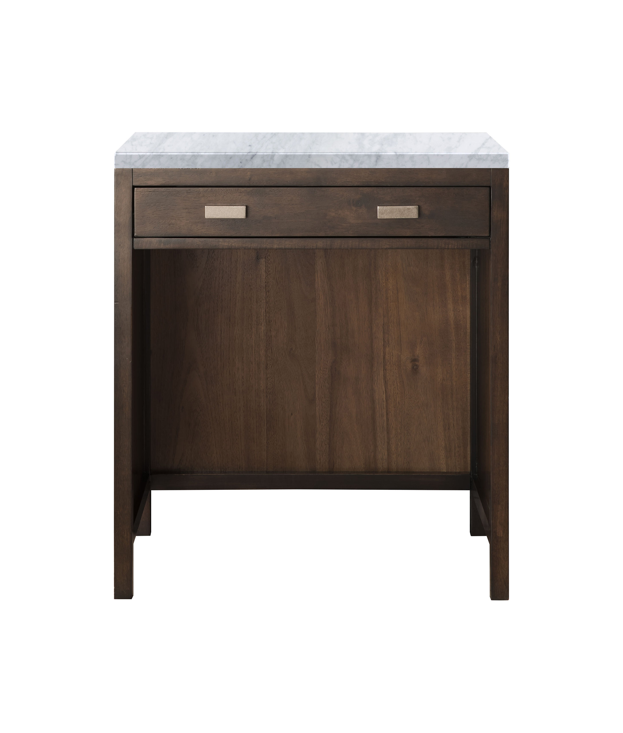 30" Free-standing Countertop Unit, Mid Century Acacia Carrara Marble ...