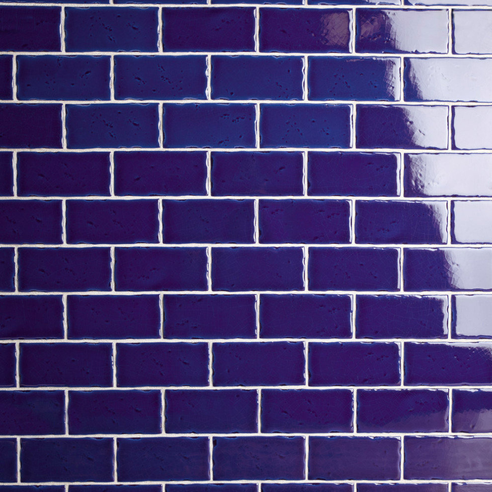 Novecento Subway Ceramic Wall Tile, Cobalto, Sample - Contemporary ...