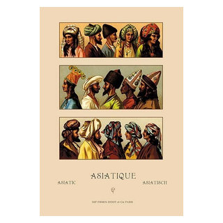 A Variety of Asiatic Head-Coverings #1, 20" x 30" - Asian - Prints And ...