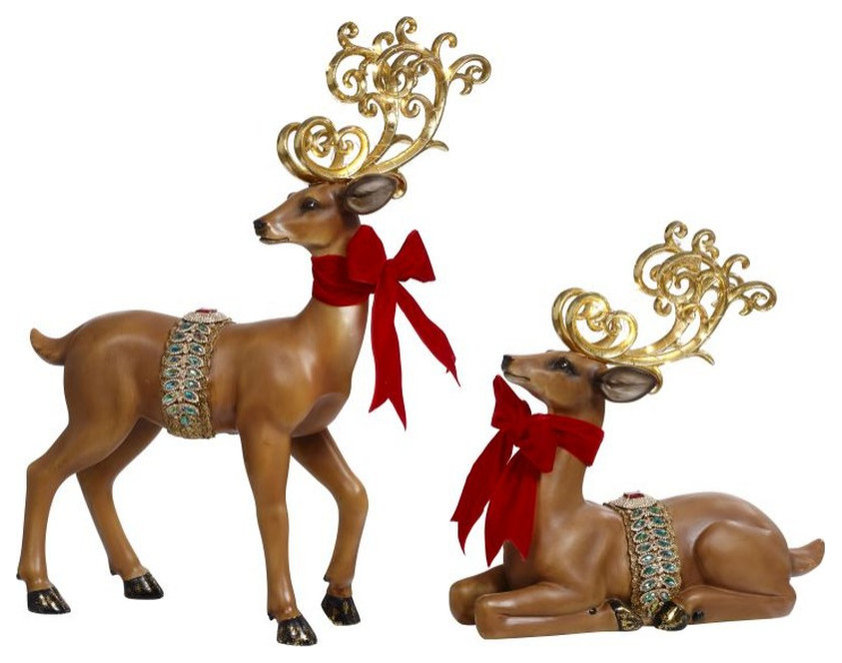 Mark Roberts 2019 Led Antler Deer Figurine, Assortment of 2, 14-22 ...
