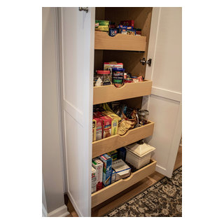 Siteline White Kitchen with Gray Island and Calacatta Miraggio Quartz ...