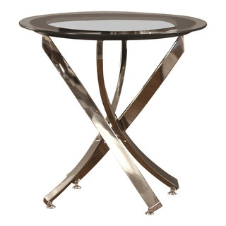 Coaster Modern Glass Top End Table with Curved Base in Chrome ...