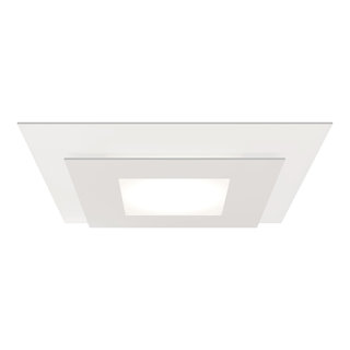 Offset 20" Square LED Surface Mount, Textured White - Modern - Flush ...