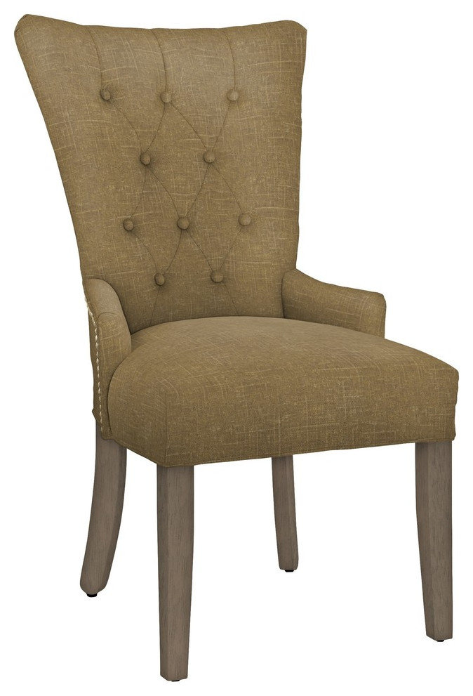 Modern Hekman Woodmark Sandra Dining Chair With Antique Brass Nailhead ...