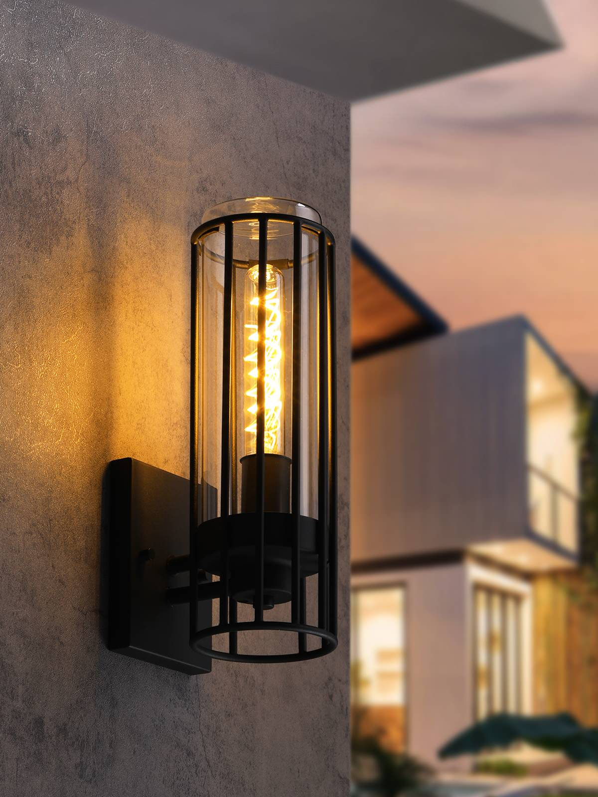 Exterior Wall Sconce, Geometric Style, Max 60W E26 Base, Black ...