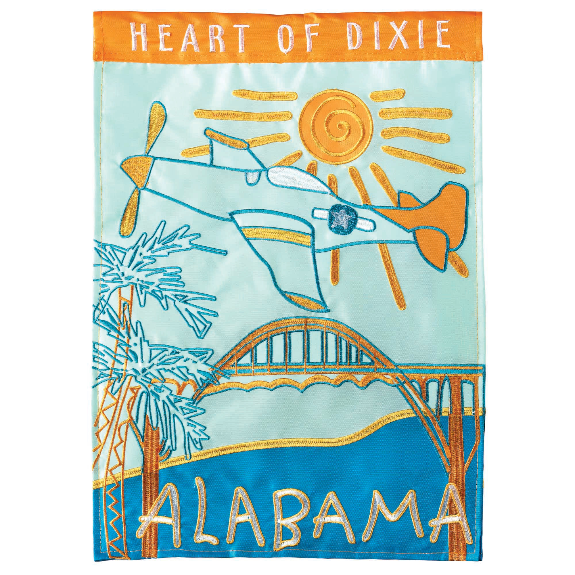 Flag Double Applique Alabama Heart Of Dixie Ply Garden - Traditional ...