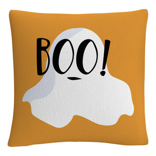 White Ghost Boo Halloween By Abc Decorative Throw Pillow - Contemporary ...