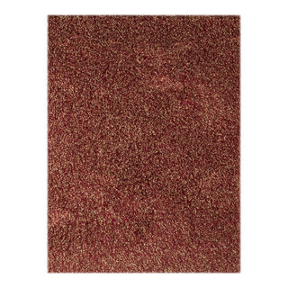 Amer Rugs Peacock PEK-4 Red Red Shag Area Rugs, 3'6"x5'6" Rectangle ...