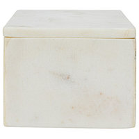 Marble Box Storage Container With Lid, White - Contemporary - Jewelry ...