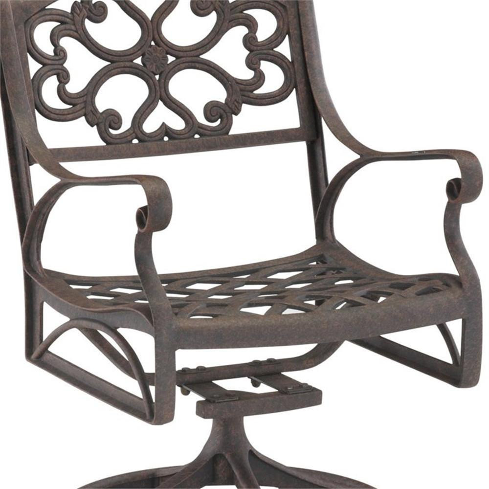 Homestyles Sanibel Aluminum Outdoor Swivel Rocking Chair in Bronze ...