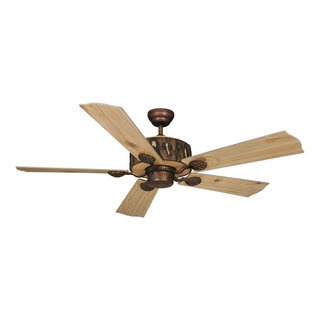 Vaxcel - Log Cabin Ceiling Fan in Rustic Style 14.5 Inches Tall and 52 ...