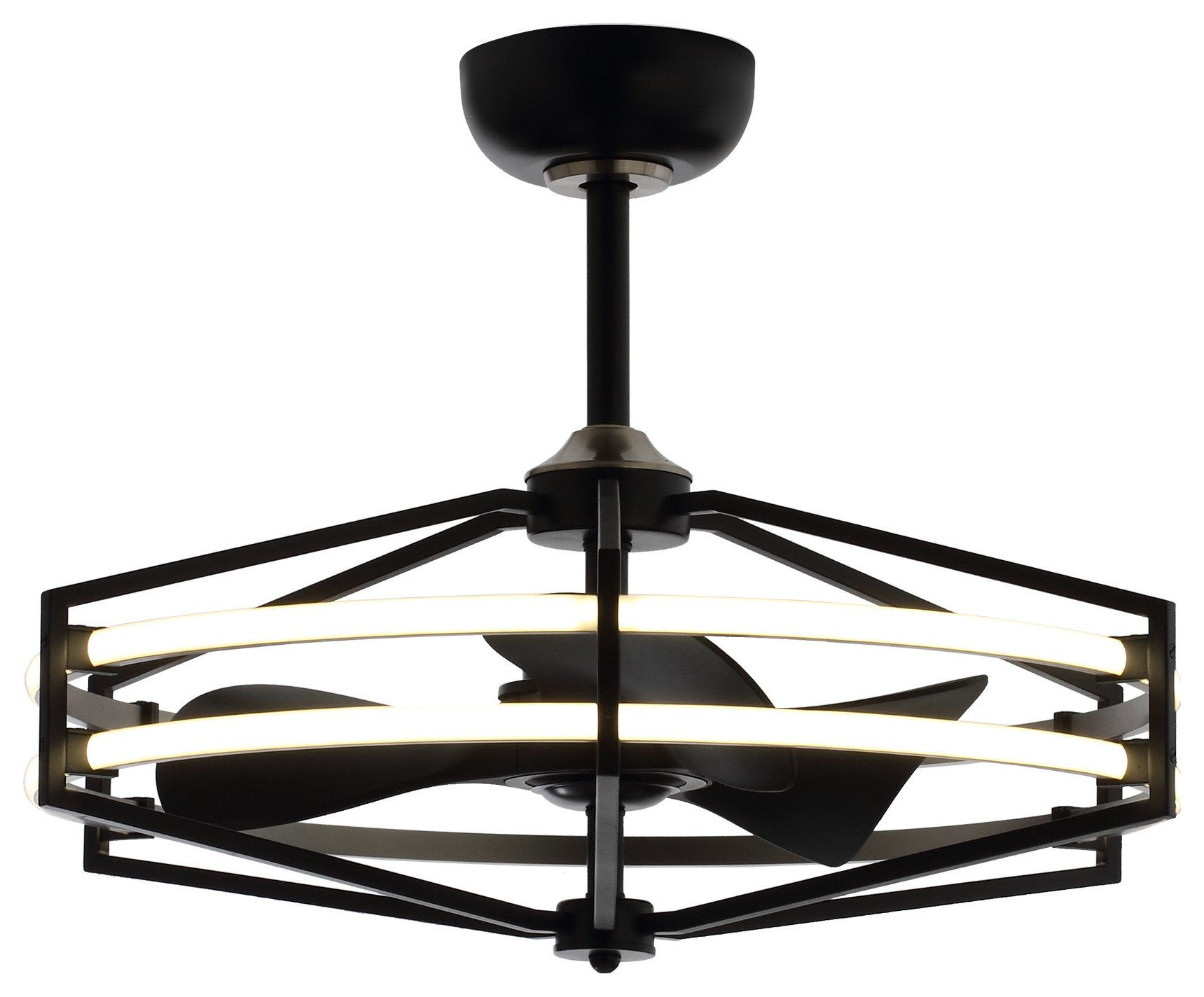 29.5 Black Integrated LED Indoor Ceiling Fan with Light Kit and Remote ...