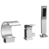 Roman Deck Mount Bathtub Faucet with Hand Shower Sprayer - Contemporary ...
